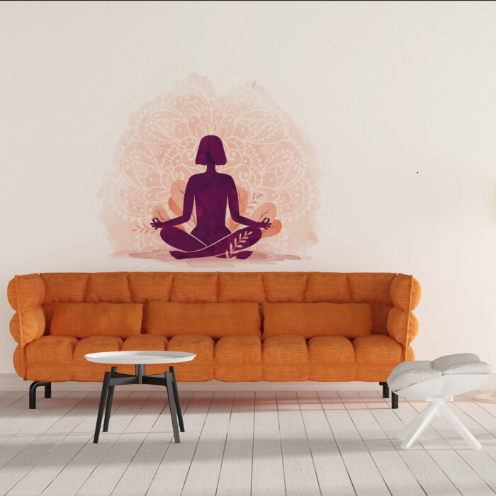 Sticker meditation mandala | Stickers Zen | Stickerdeco.fr