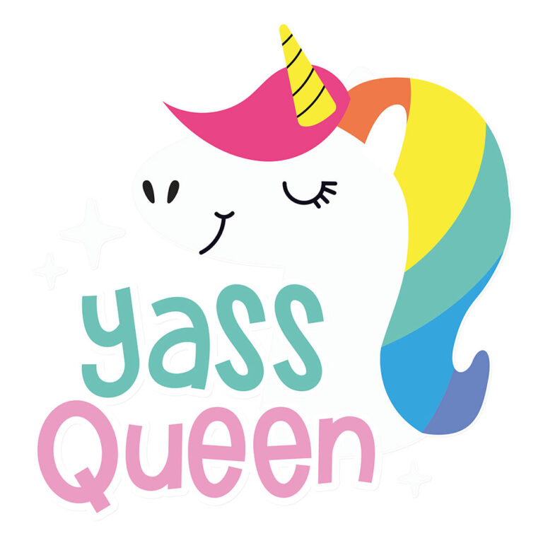Sticker Licorne Yass Queen | Sticker LGBT | Stickerdeco.fr