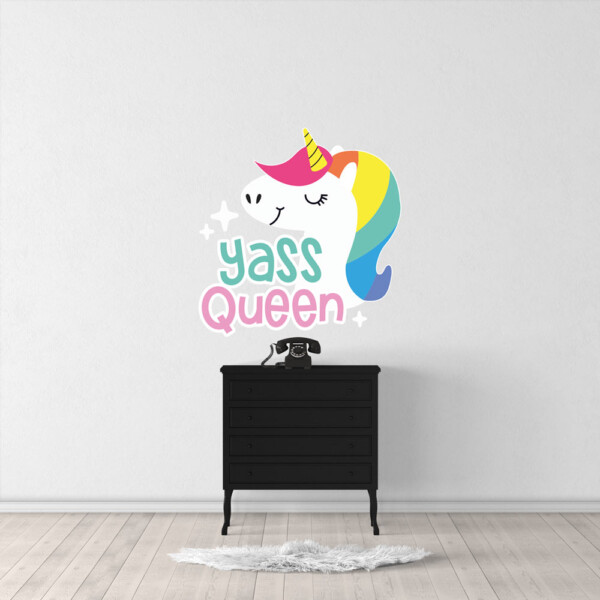 Sticker Licorne Yass Queen | Sticker LGBT | Stickerdeco.fr
