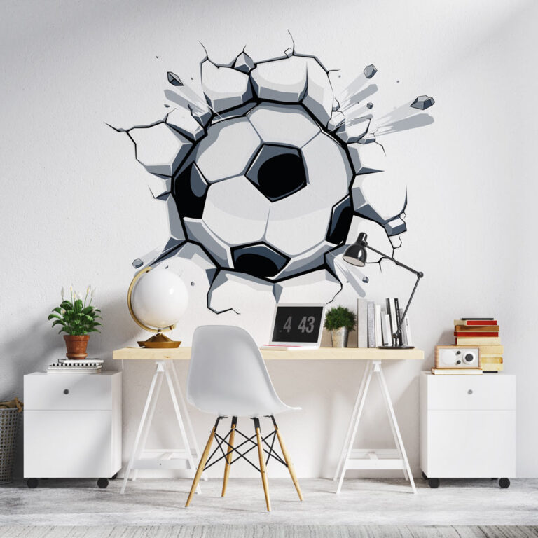 Sticker Football Balle 3D | Autocollants | Stickerdeco.fr