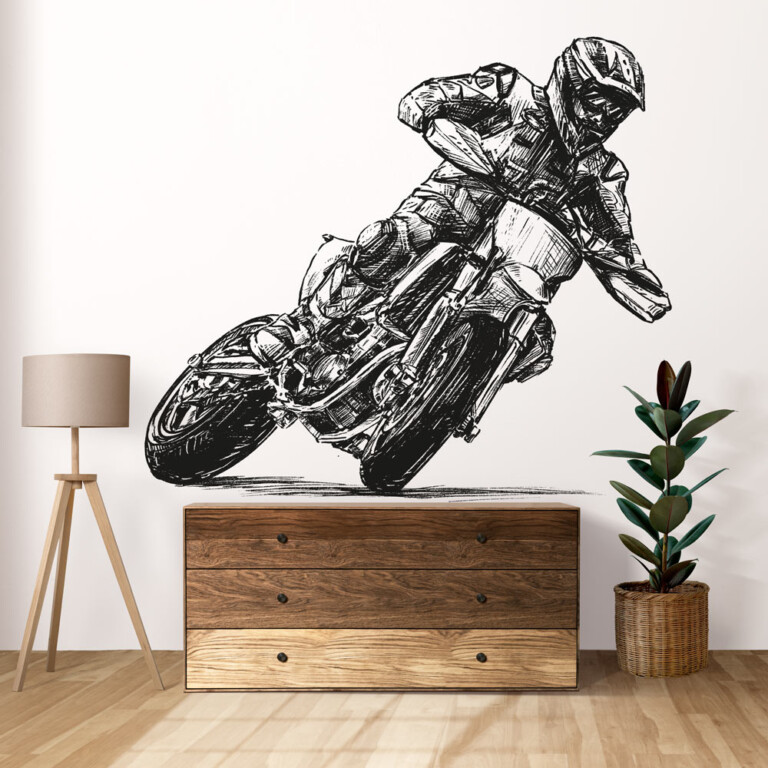 Sticker Motard Dessin | Stickers Motos | StickerDeco.fr