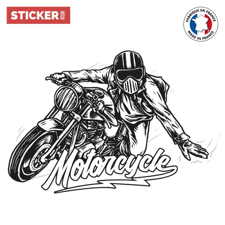 Sticker Moto Dessin Crayon | Stickers Motos | StickerDeco.fr
