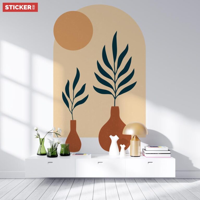 Stickers Paysage Terracotta | Sticker Minimaliste Déco | StickerDeco.fr