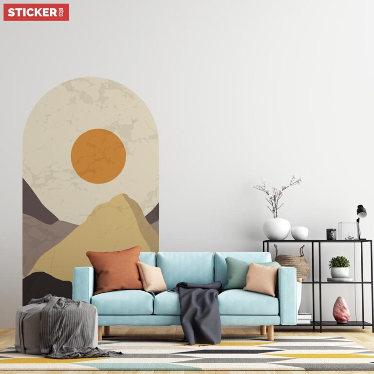 Stickers Paysage Terracotta | Sticker Minimaliste | StickerDeco.fr