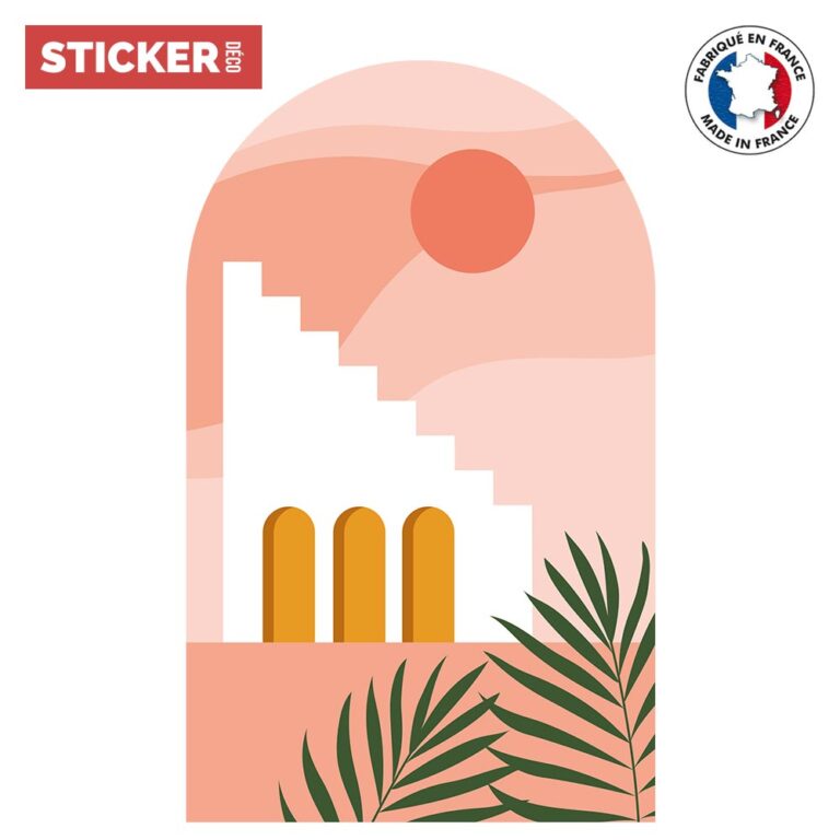 Stickers Paysage Terracotta | Sticker Minimaliste | StickerDeco.fr