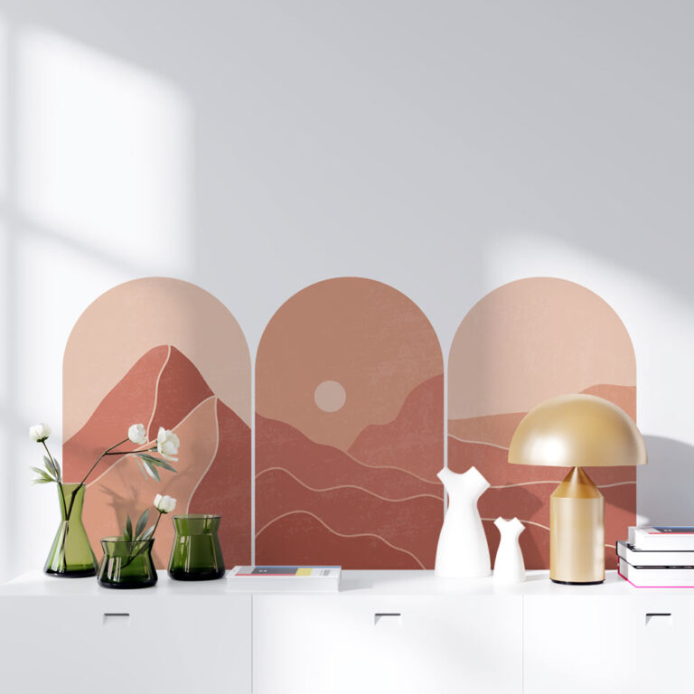 Stickers Paysage Terracotta | Sticker Minimaliste | StickerDeco.fr