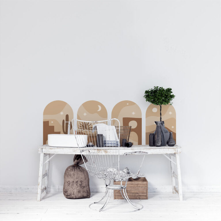 Stickers Arches Marron | Sticker Minimaliste Déco | StickerDeco.fr