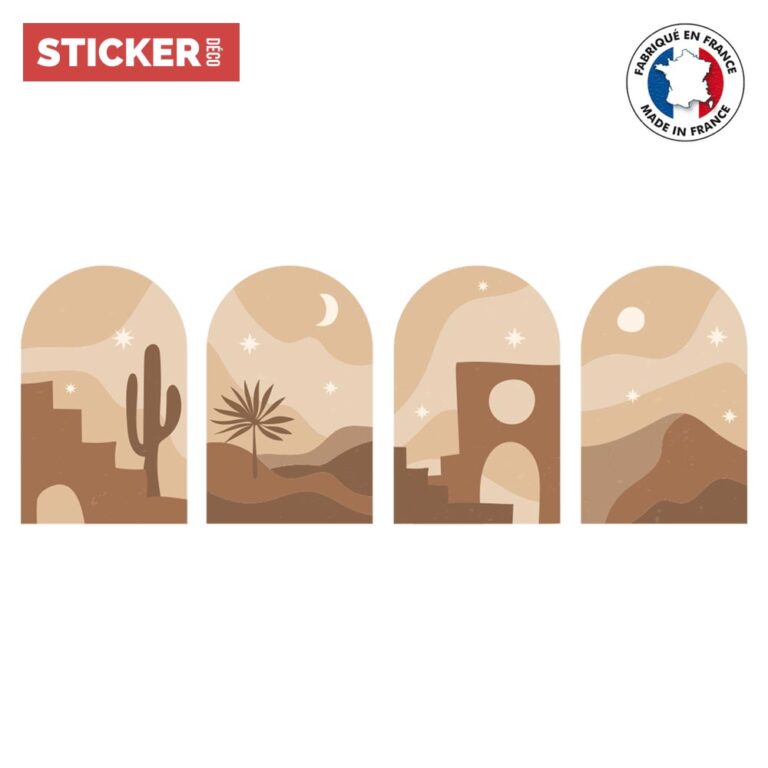 Stickers Paysage Terracotta | Sticker Minimaliste Déco | StickerDeco.fr