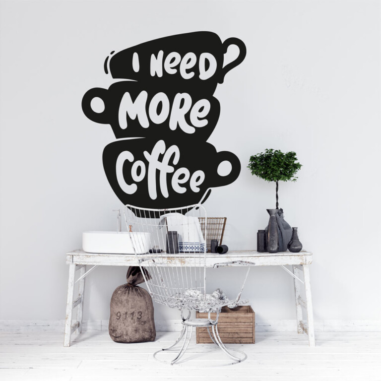 Sticker I Need More Coffee | Autocollants | Stickerdeco.fr