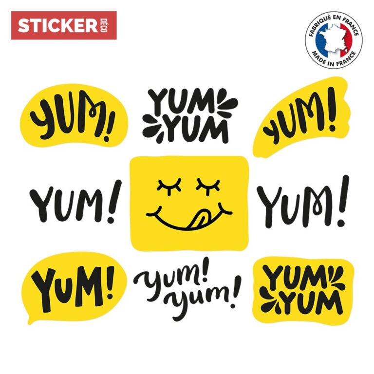 Stickers Yum Yum | Autocollants pour Cuisine | StickerDeco.fr