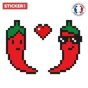 Stickers Piments Pixel | Autocollants | Stickerdeco.fr