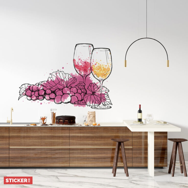 Sticker Raisin Et Vin | Autocollants | Stickerdeco.fr