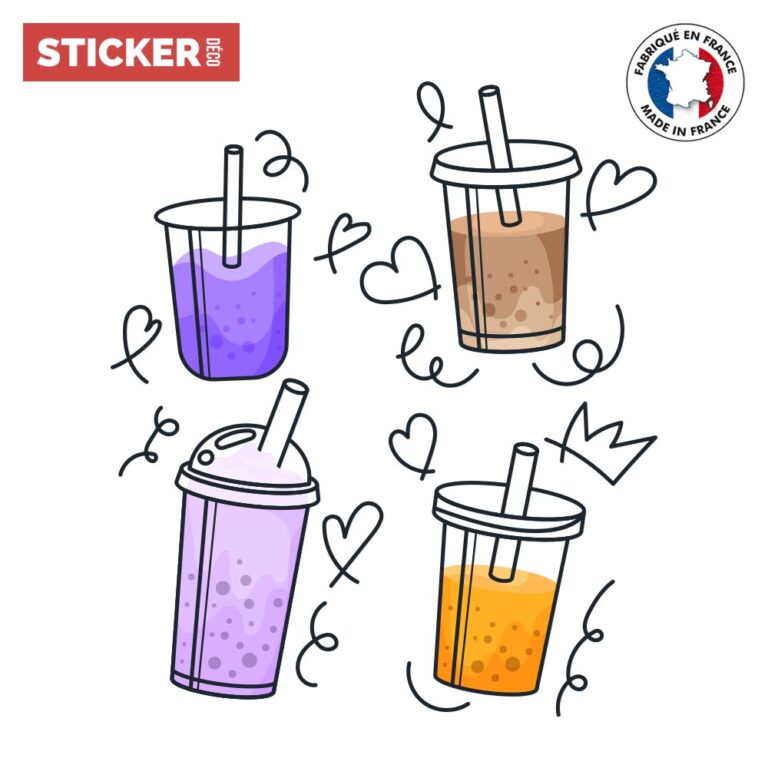 Stickers Bubble Tea Dessin | Autocollants | Stickerdeco.fr
