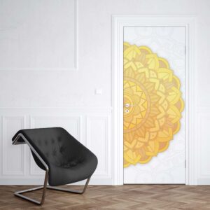 Sticker Porte Mandala Coloré Or | Stickers Portes | StickerDeco.fr