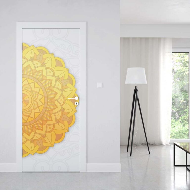 Sticker Porte Mandala Coloré Or | Stickers Portes | StickerDeco.fr