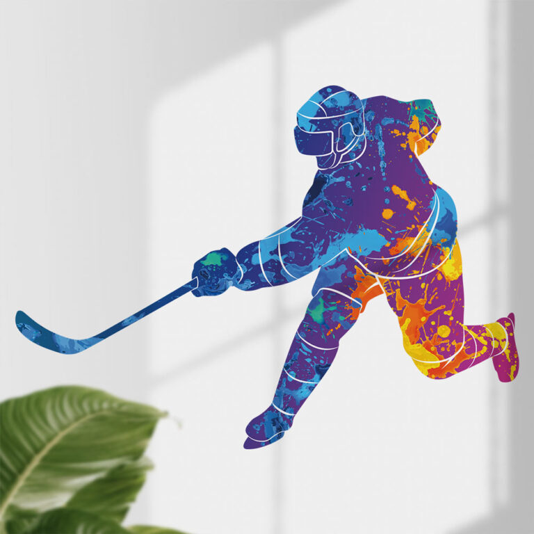 Sticker Hockey Aquarelle | Sticker Autocollant | Stickerdeco.fr
