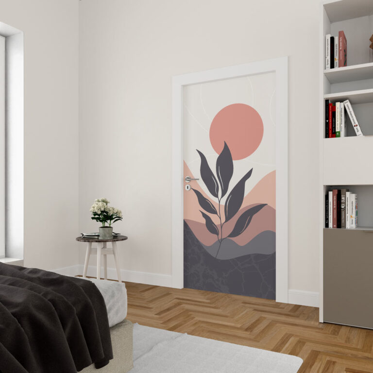 Sticker Porte Paysage Abstrait | Stickers Portes | StickerDeco.fr