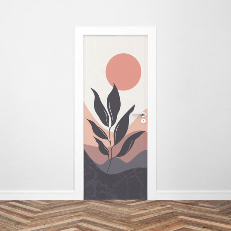 Sticker Porte Paysage Abstrait | Stickers Portes | StickerDeco.fr