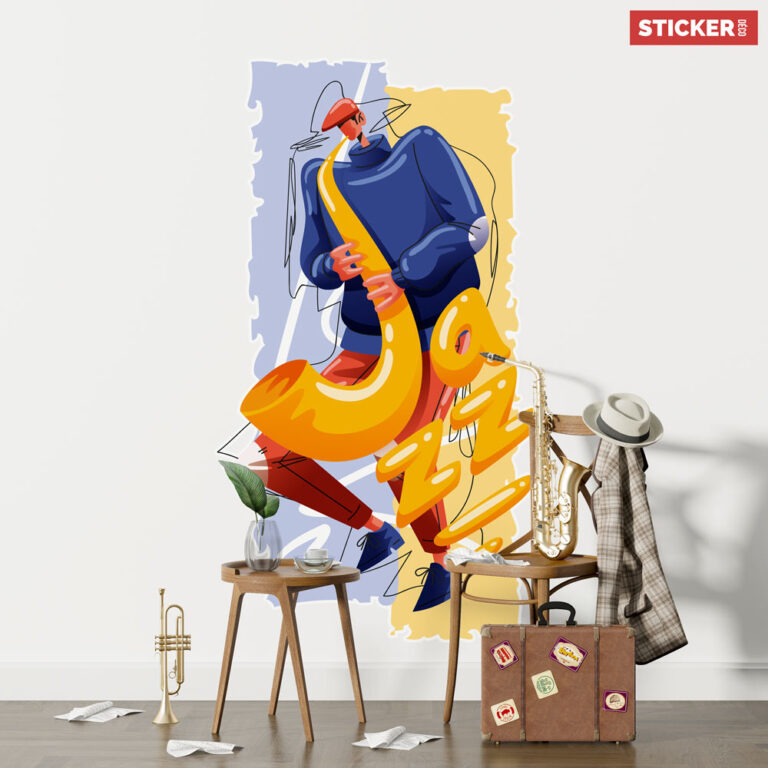 Sticker Jazz Saxo | Stickers Musique | Stickerdeco.fr