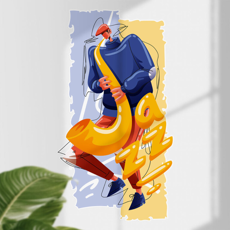 Sticker Jazz Saxo | Stickers Musique | Stickerdeco.fr
