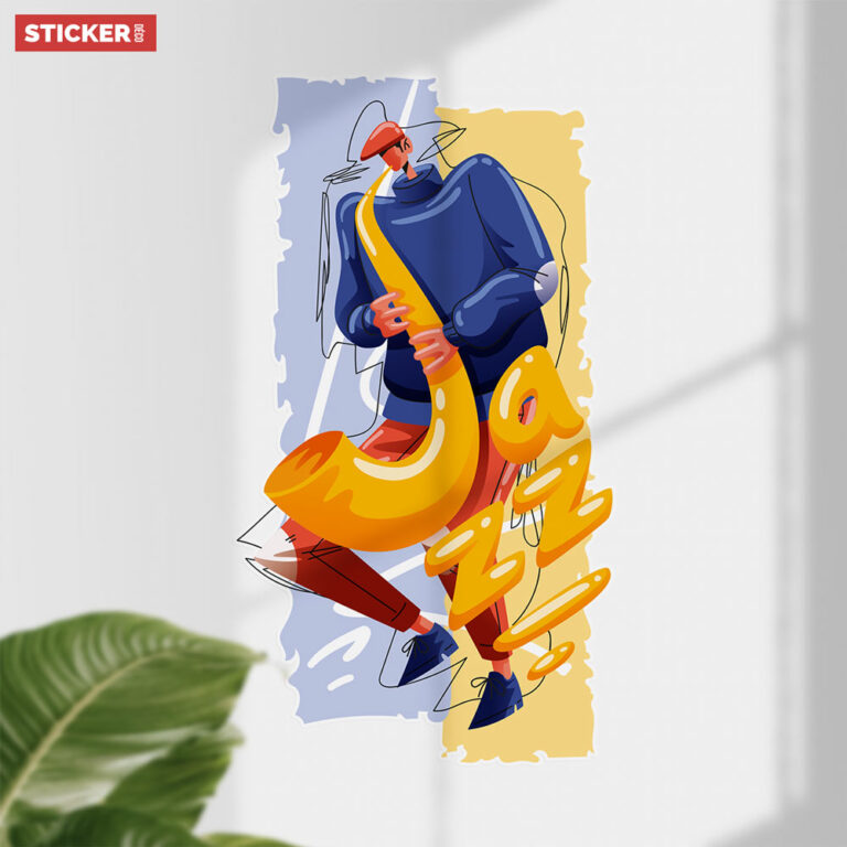 Sticker Jazz Saxo | Stickers Musique | Stickerdeco.fr