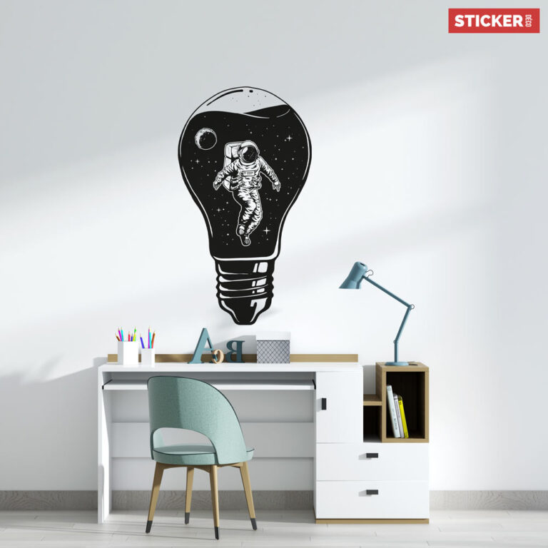 Sticker Espace Ampoule | Stickers Galaxie | Stickerdeco.fr