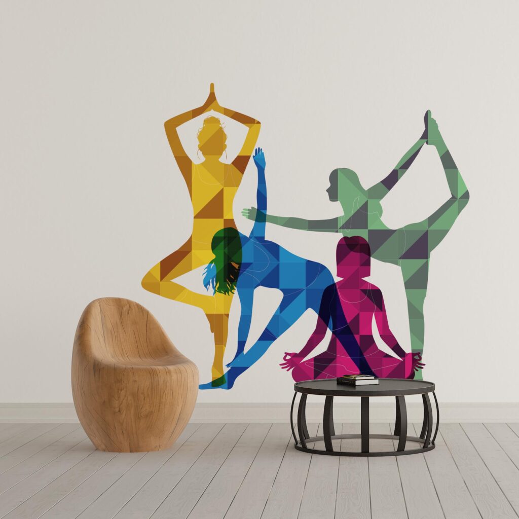 Sticker Silhouettes Yoga | Stickers Zen Yoga | Stickerdeco.fr