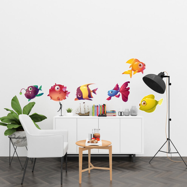 Sticker Poissons Cartoon | Autocollants | Stickerdeco.fr