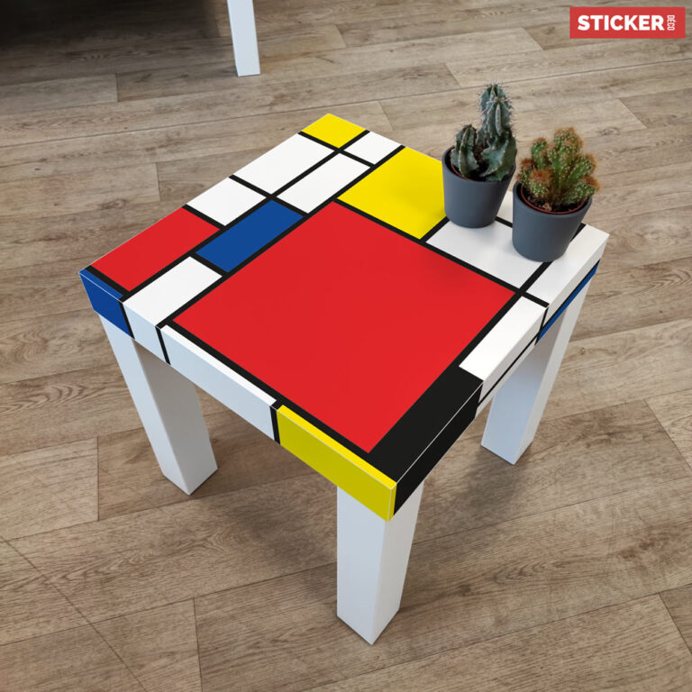 Sticker Ikea Lack Mondrian 35x35cm | DIY Ikea | StickerDeco.fr
