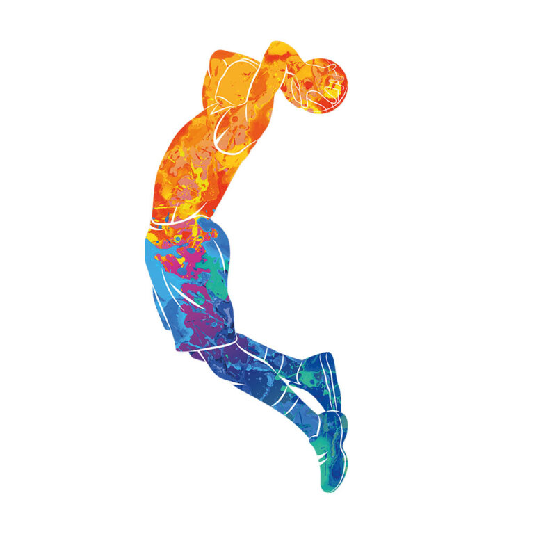 Sticker Basketball Coloré | Sticker Autocollant | Stickerdeco.fr