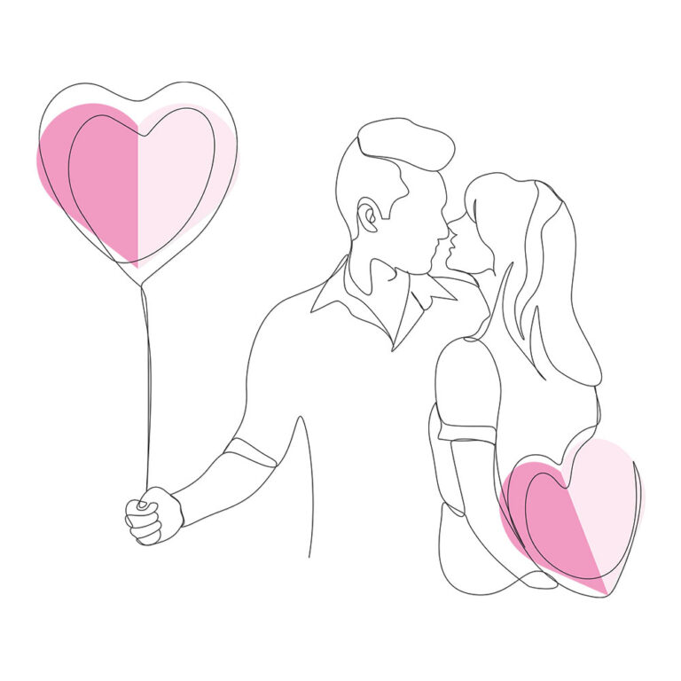 Sticker Amour Line Art | Stickers Love | Stickerdeco.fr