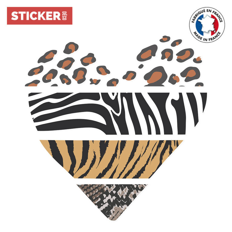 Sticker Cœur Animal | Stickers Animaux | StickerDeco.fr
