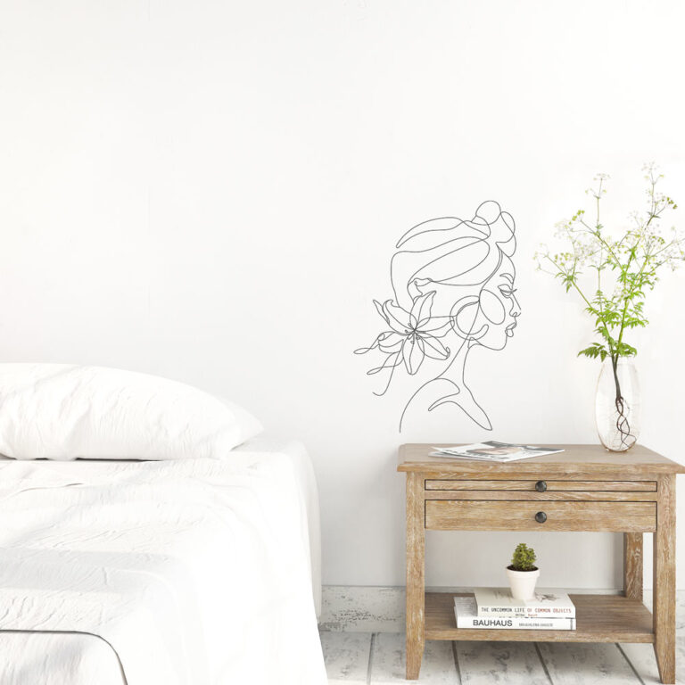 Sticker Femme dessin au trait | Sticker Minimaliste | StickerDeco.fr