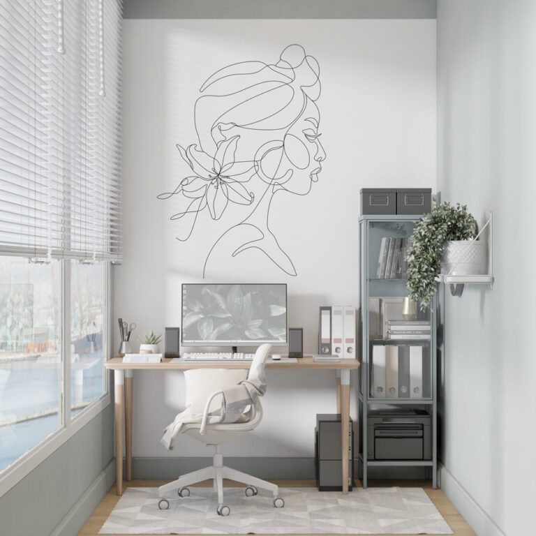 Sticker Femme dessin au trait | Sticker Minimaliste | StickerDeco.fr