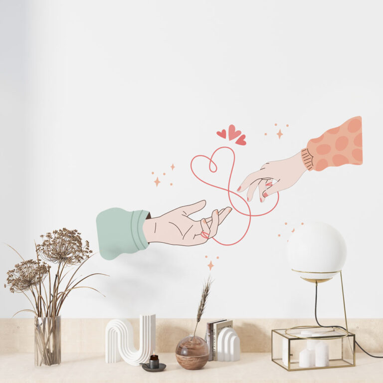 Sticker Cœur Fil d'Amour | Stickers Amour | Stickerdeco.fr