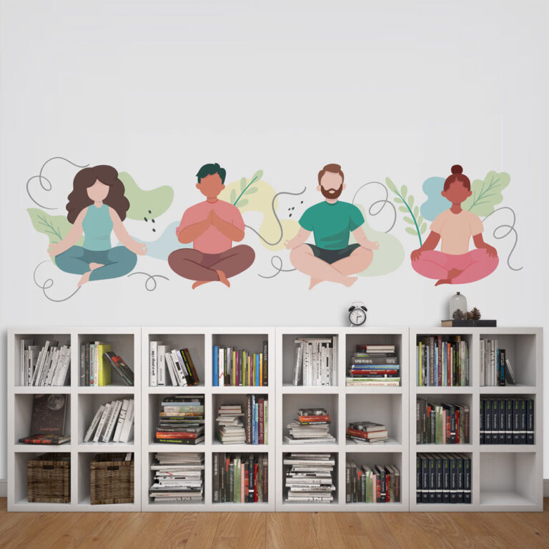 Sticker Groupe Zen | Stickers Zen Yoga | Stickerdeco.fr