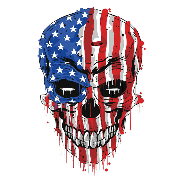 Sticker Tete De Mort USA | Autocollants | Stickerdeco.fr