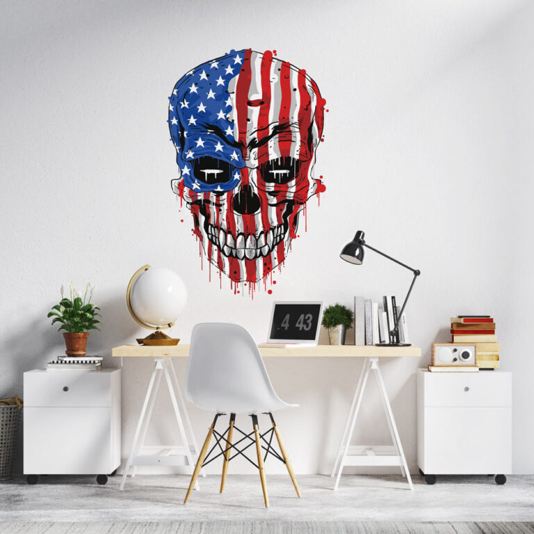 Sticker Tete De Mort USA | Autocollants | Stickerdeco.fr