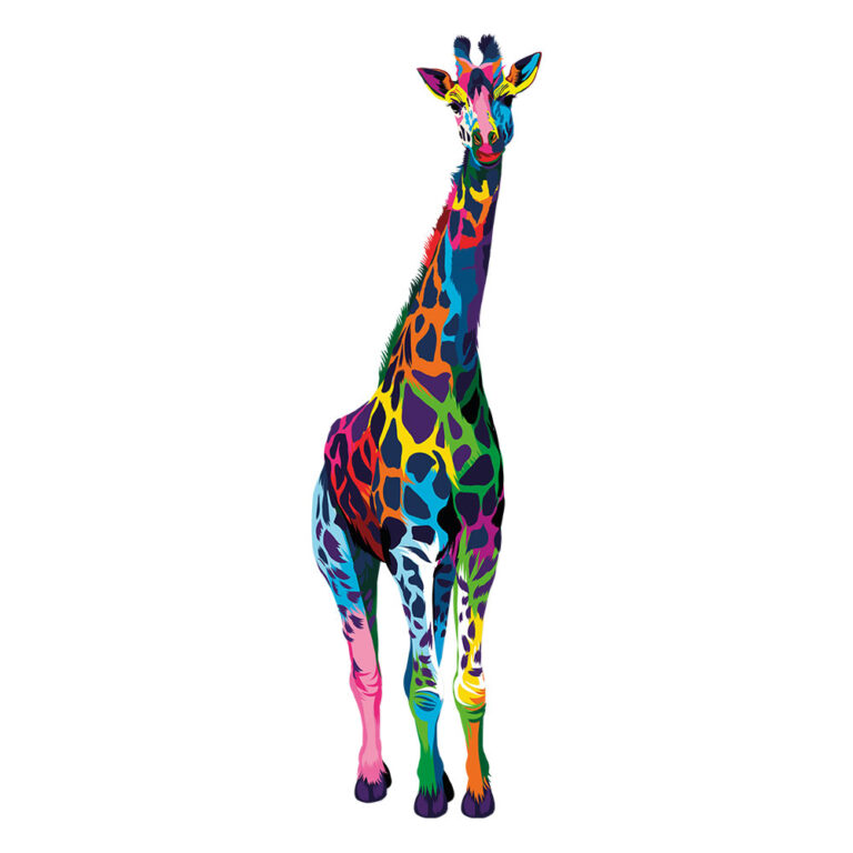Sticker Girafe Colorée | Sticker Mural | Stickerdeco.fr