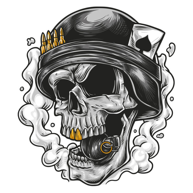 Sticker Soldat de la Mort | Stickers Moto Squelette | Stickerdeco.fr