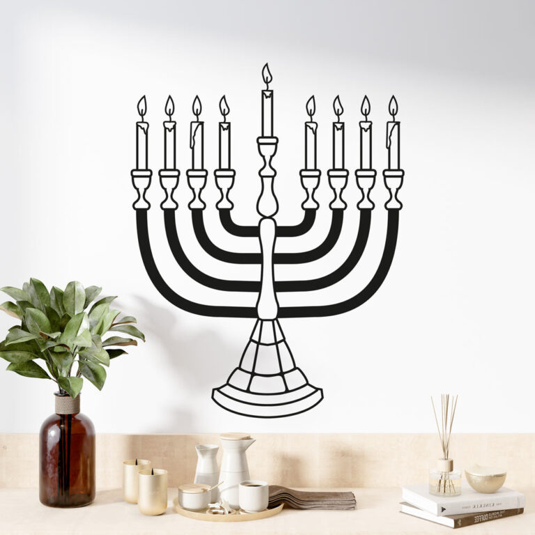 Sticker Chandelier Menorah Noir | Sticker Religion | Stickerdeco.fr