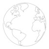 Sticker Terre Line Art | Stickers Monde | Stickerdeco.fr