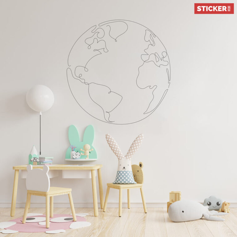 Sticker Terre Line Art - Stickers Line Art | Stickerdeco.fr