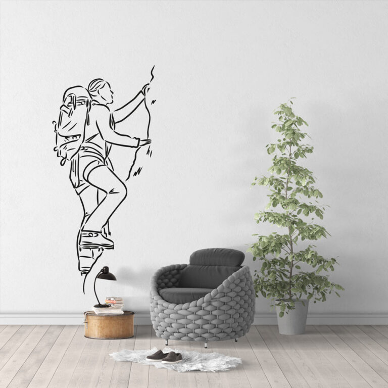 Sticker Femme Alpiniste | Stickers Sports | Stickerdeco.fr