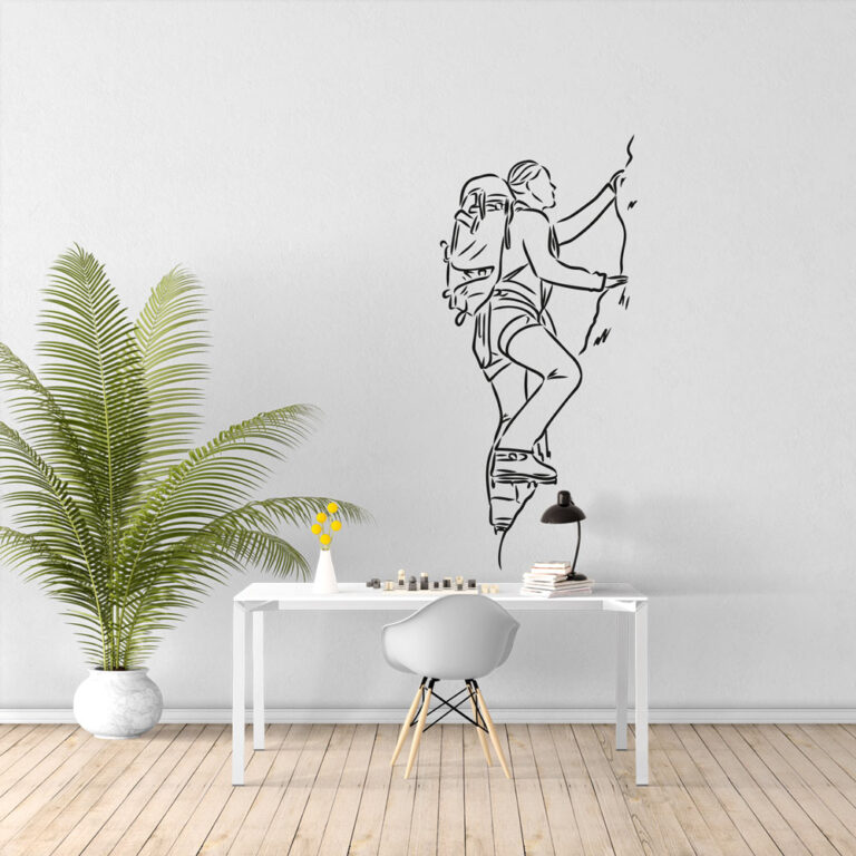 Sticker Femme Alpiniste | Stickers Sports | Stickerdeco.fr