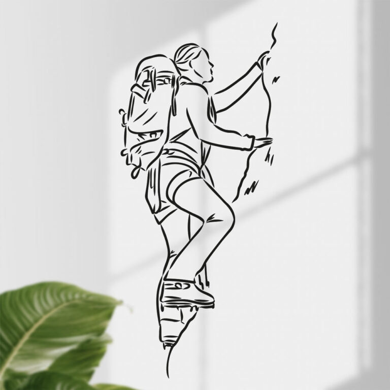 Sticker Femme Alpiniste | Stickers Sports | Stickerdeco.fr