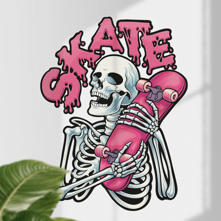 Sticker Skate Graffiti Squelette | Stickers Sports | Stickerdeco.fr