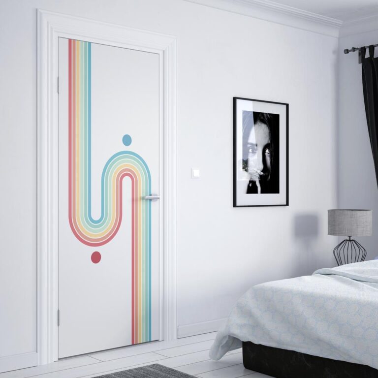 Sticker Porte Modern Rétro Rainbow | Portes | StickerDeco.fr