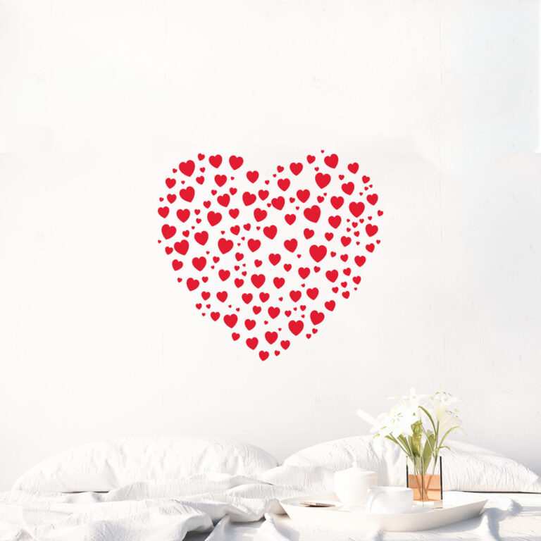 Sticker Coeur En Petits Coeurs | Stickers Amour | Stickerdeco.fr