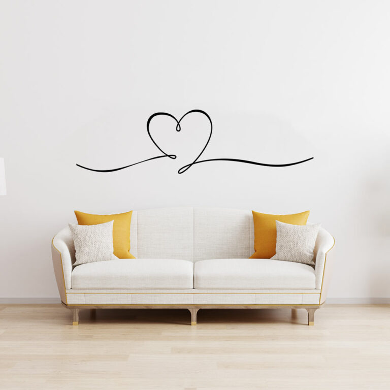Sticker Coeur Ligne Fine | Stickers Amour | Stickerdeco.fr
